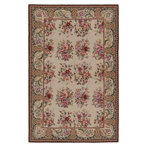 Rug And Kilims European Style Needlepoint Rug In Beige With Floral