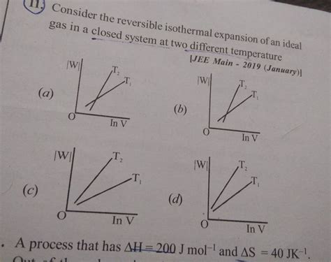 11 Consider The Reversible Isothermal Expansion Of An Ideal Gas In A Clo