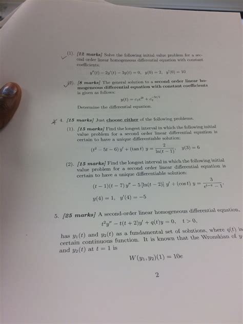 Solved Solve The Following Initial Value Problem For A Chegg