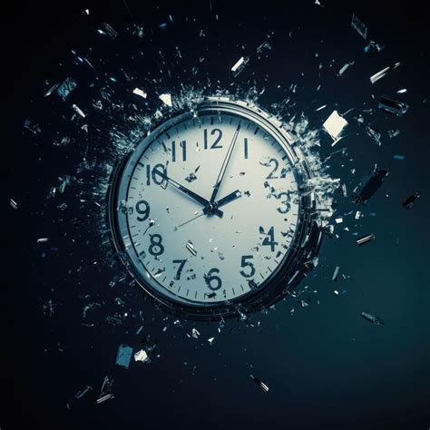 Exploding Clock A Symbolic Image Of Time Disintegration Premium Ai
