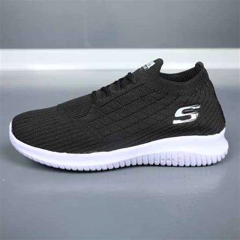 خرید و قیمت کتونی بچه گانه اسکیچرز جورابی مشکی سفید