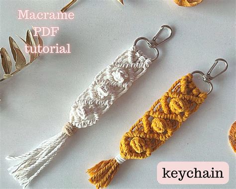 Macrame Keychain Pattern PDF Berry Knot Boho Keychain Modern Etsy