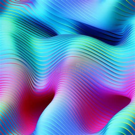 Vibrant Abstract Composition With Dynamic 3d Moire Patterns Stock