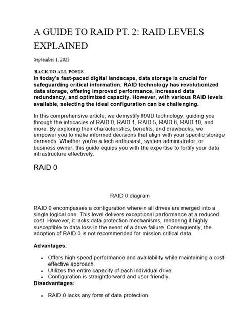 Raid Levels Explained Main Pdf Computing Computer Data
