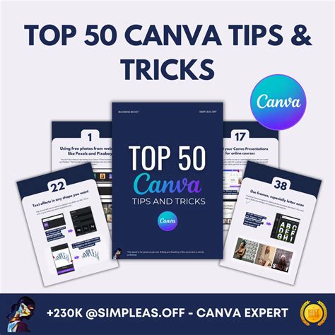 top 50 canva tips and tricks ebook canva guide 50 canva tutorials canva