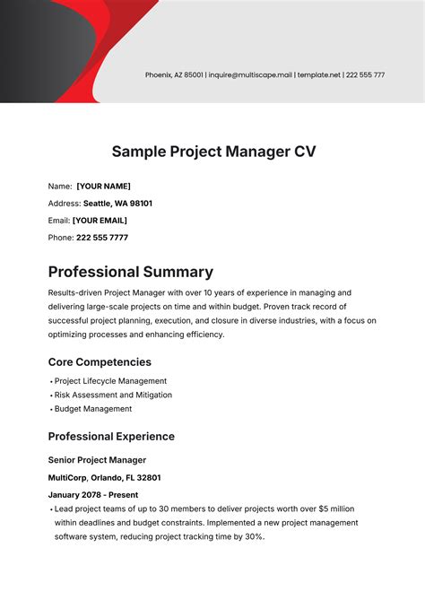 Free Professional Cv Templates To Edit Online And Download