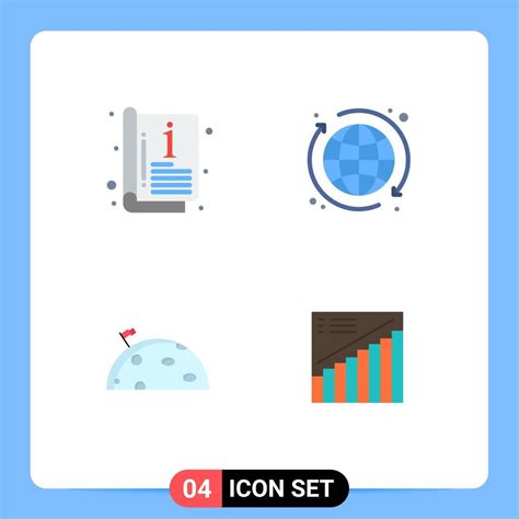 Group Of 4 Modern Flat Icons Set For Catalog Moon Template Internet