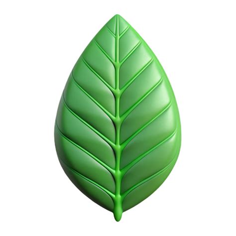 Immaculate Contemporary Symmetrical Leaf With Clean Lines Flat Green Single Weight Stroke With