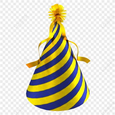 생일 모자 3d 렌더링 줄무늬과장하다장식물입체 Png 일러스트 무료 다운로드 Lovepik