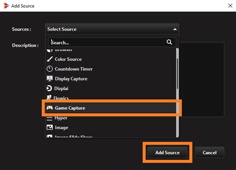 adding a game capture source to a scene quicklink knowledge base