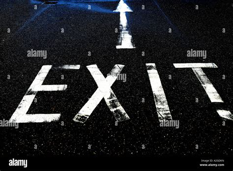 Exit Road Marking Stock Photo Alamy