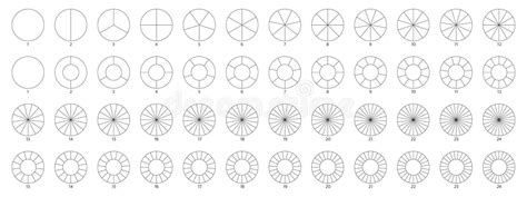 Segment Slice Sign Wheel Round Diagram Part Circle Section Graph Line Art Pie Chart Icon