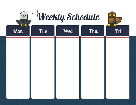 Blue And White Weekly Anime Schedule Template Venngage