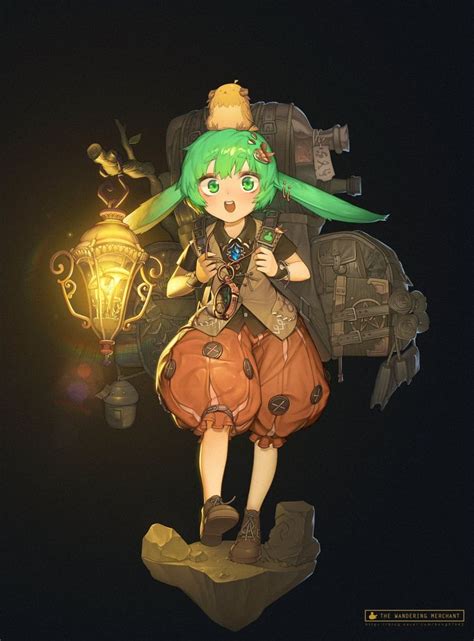 Anime Gnome Apothecary Character Moss Character Design Concept Art