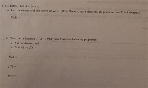 Solved Points Let A A B C A List The Elements Chegg Com