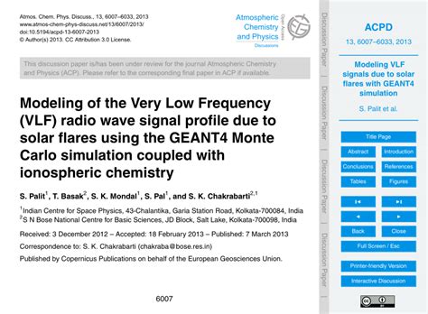 Pdf Modeling Of The Very Low Frequency Vlf Radio Wave Signal