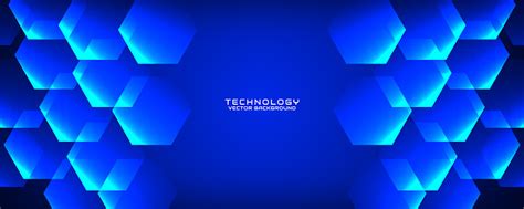 3d 블루 테크노 추상적인 배경은 육각형 효과 장식이 있는 어두운 공간에 레이어를 겹칩니다 배너 전단지 카드 브로셔 표지 또는 랜딩 페이지에 대한 그래픽 디자인 요소 컷아웃