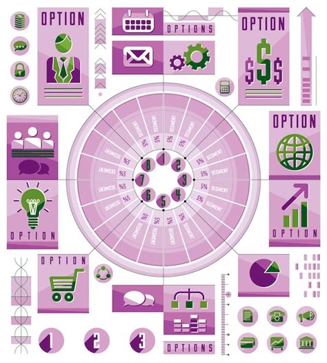 Premium Vector Infographics Circular Composition Circle Divided With Sectors And Lines