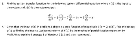 Solved Find The System Transfer Function For The Following Chegg Com