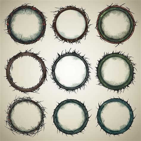 Premium Photo Grunge Elegance Collection Of Circular Frames