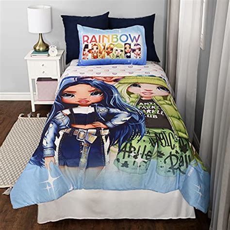 Brandclub Rainbow High 4 Pieces Multicolor Plush Fabric Twin Bedding