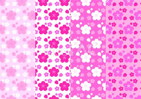 Free Vectors Cherry Blossom Pattern Swatch Set