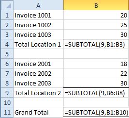 Subtotal Formulas IQ Accounting Solutions IQ Accounting Solutions