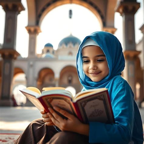 A Girl Reading A Book With A Picture Of A Girl Reading A Book Premium
