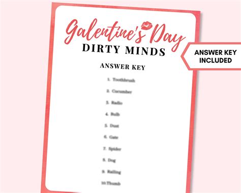 Galentines Day Dirty Minds Game Galentines Day Party Game For Etsy