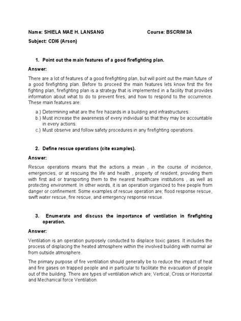 task no 4 arson pdf firefighting fires