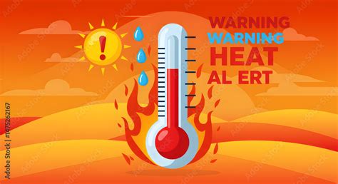 Warning Heat Alert Fiery Thermometer Visualizes Extreme Temperatures