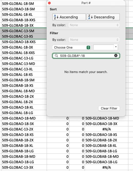 Microsoft Office Wildcards Not Working In Excel Mac Filters Dropdown