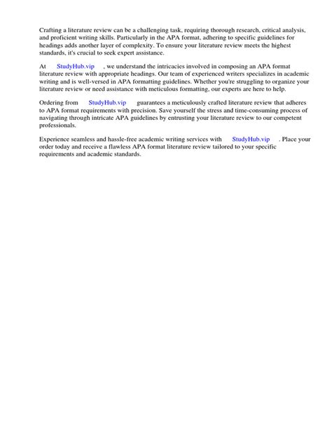 Apa Format Literature Review Headings Pdf Social Work Attachment