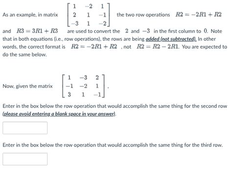 Solved As An Example In Matrix 123211112 The Two Chegg Com