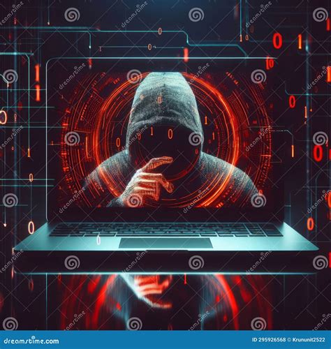 Concept Of Cyber Security Threat And Attack Hacker Hand In Computer Monitor Stock Illustration