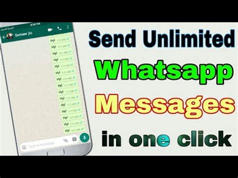 How to send unlimited messages on whatsapp in one click | New whatsapp trick - YouTube