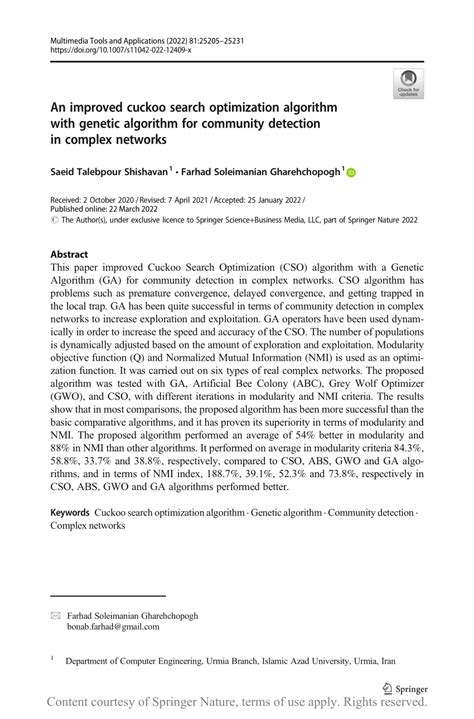 An Improved Cuckoo Search Optimization Algorithm With Geneti Algorithm