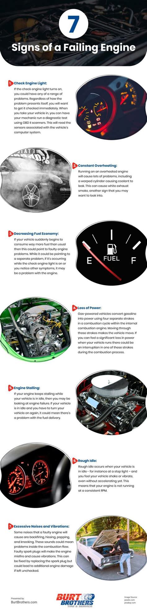 7 Signs Of A Failing Engine Infographic