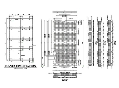 Foundation Plan Structure Details With Column And Beam Dwg File Cadbull