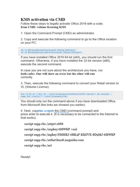 Office 2019 Kms Activation Via Cmd Pdf