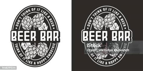 홉 맥주 로고 또는 바 또는 펍용 홉이 있는 양조 엠블럼 양조장 상점을위한 단색 인쇄 또는 라벨 0명에 대한 스톡 벡터 아트 및 기타 이미지 Istock