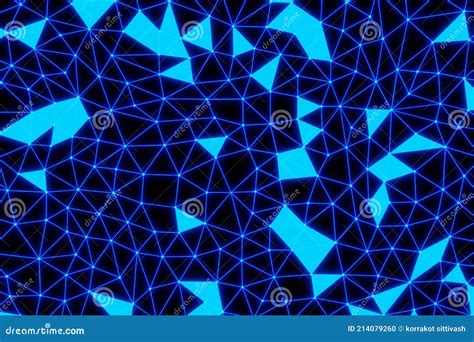 Abstract Blue Plexus Lines And Dots Geometrical Connection Digital