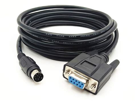 8p Mini Din Male To Female Db9 Rs232 Plc Programming Cable 10ft Electronics