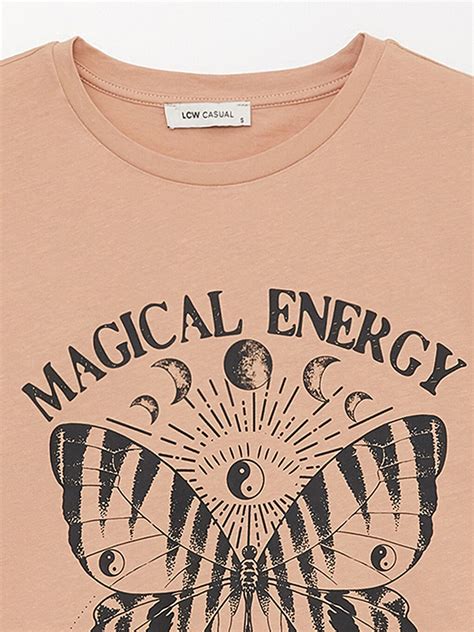 Lc Waikiki ქალებისთვის მრგვალი საყელო ნაბეჭდი მაისური S3db44z8 Gcu S3db44z8 Gcu Lc Waikiki