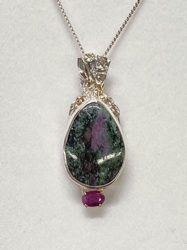 Ruby Zoisite Pendant With Marquise Ruby And 14k Gold Accents Jv Jewelers