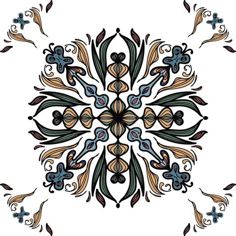 Tile Seamless Pattern Design With Colourful Motifs Background Stock Vector Illustration Of