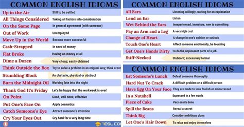 Idiom 1500 English Idioms From Az With Examples