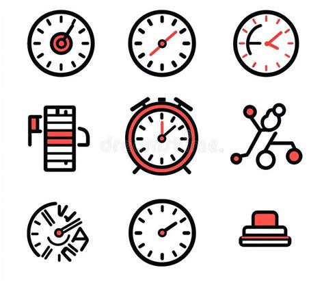 Indicator Of A Stopwatch Icons Of A Timer Clock And Chronometer