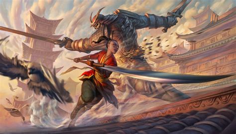 Fight Samurai Woman Warrior Armor Sword Oriental Hd Wallpaper