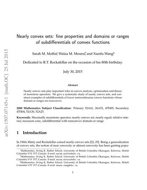 Pdf Nearly Convex Sets Fine Properties And Domains Or Ranges Of